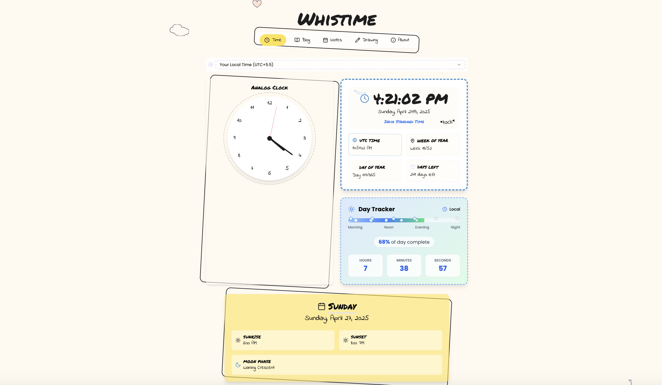 Whistime | Doodle-Themed Clock, Calendar & Time-Based Games